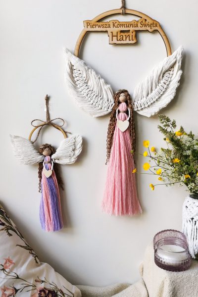 Anioły z makramy - uplecione-anioły.pl